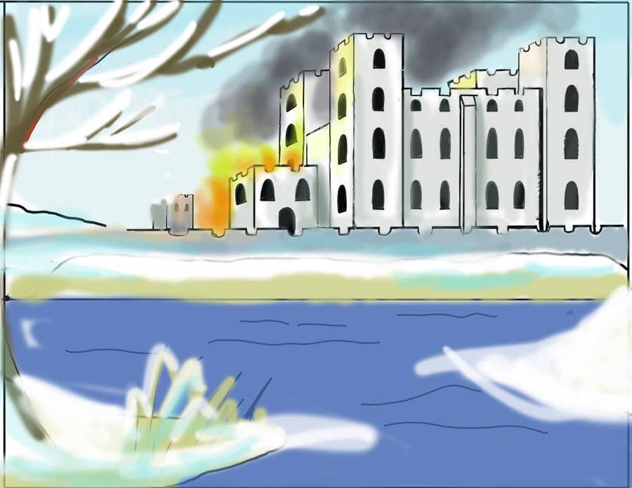 2 Point Perspective Drawing Castle